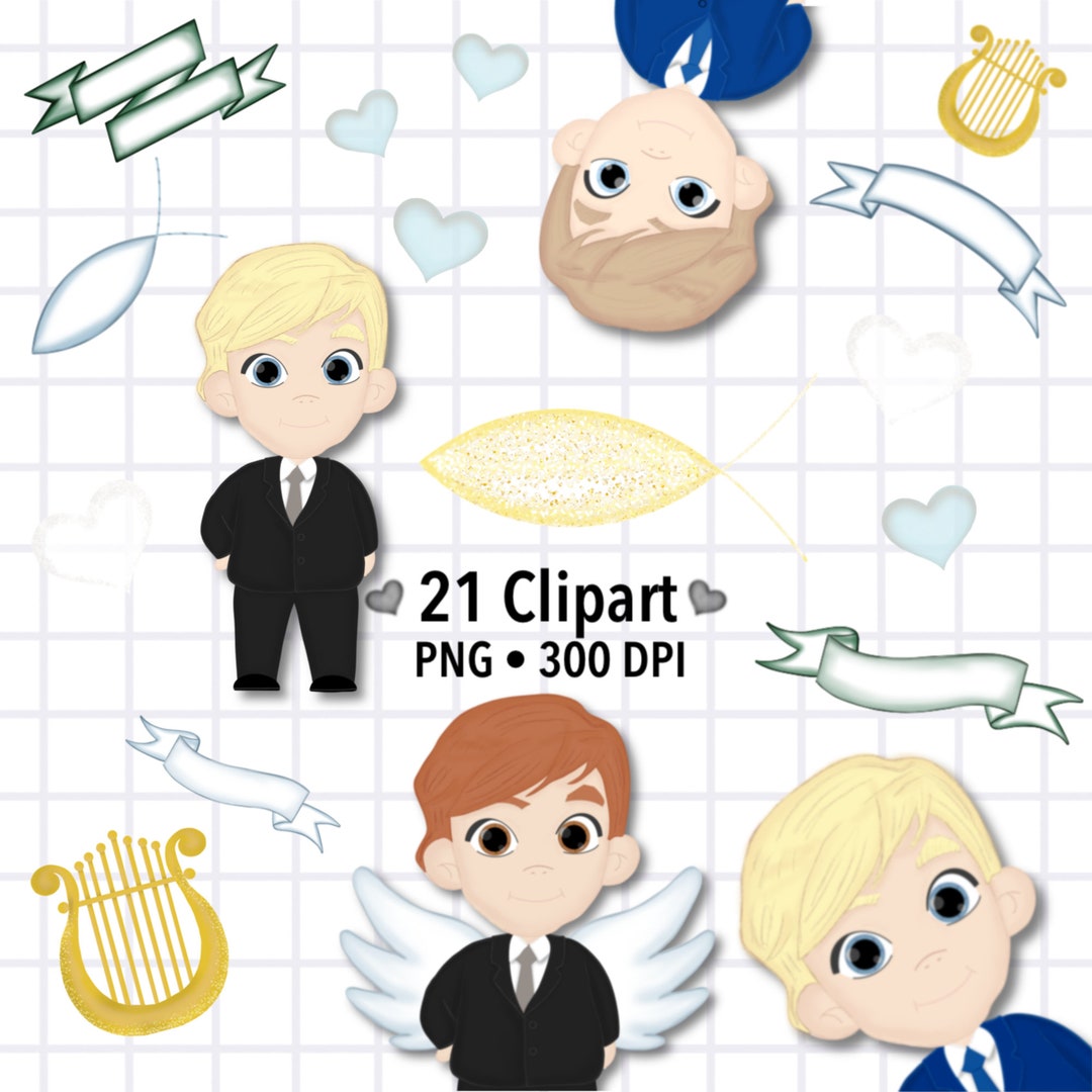 Communion Confirmation Boy Clipart Decoration Pack, Angel Boy Graphics ...