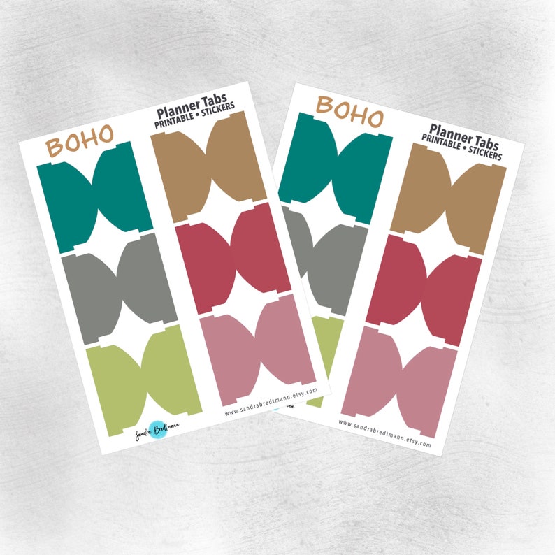 Boho Planer Tabs Printable Kalender Sticker Monat Label | Etsy