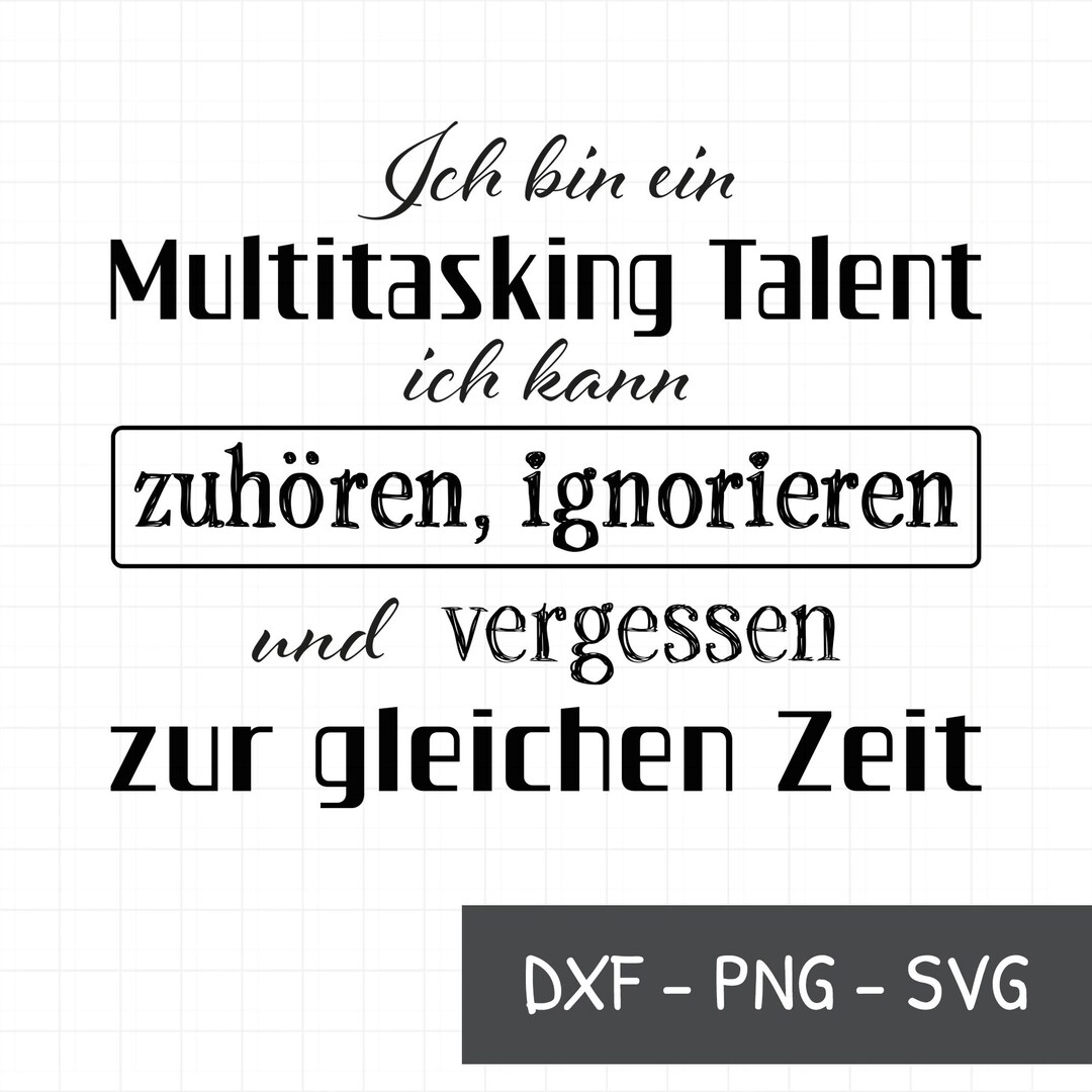 Plotter File SVG Saying Lettering I Am a Multitasking Talent, Statement ...