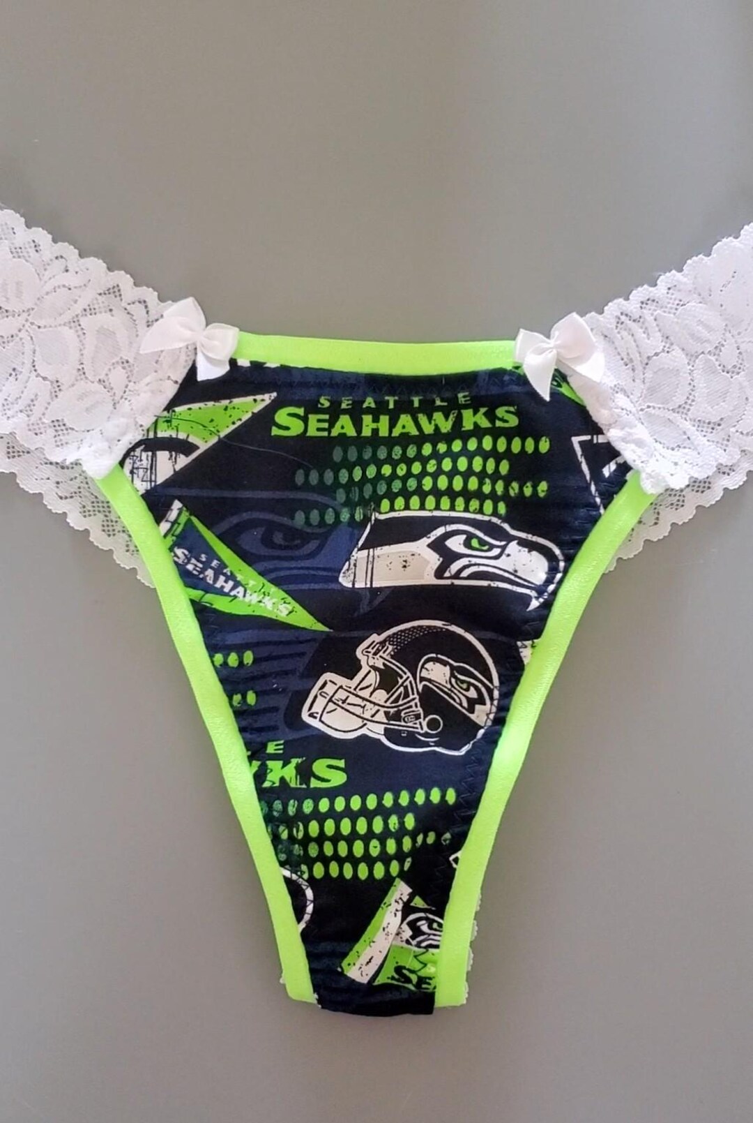 Seattle Seahawks Lace Thong Panties Handmade Football Panties Thong ...