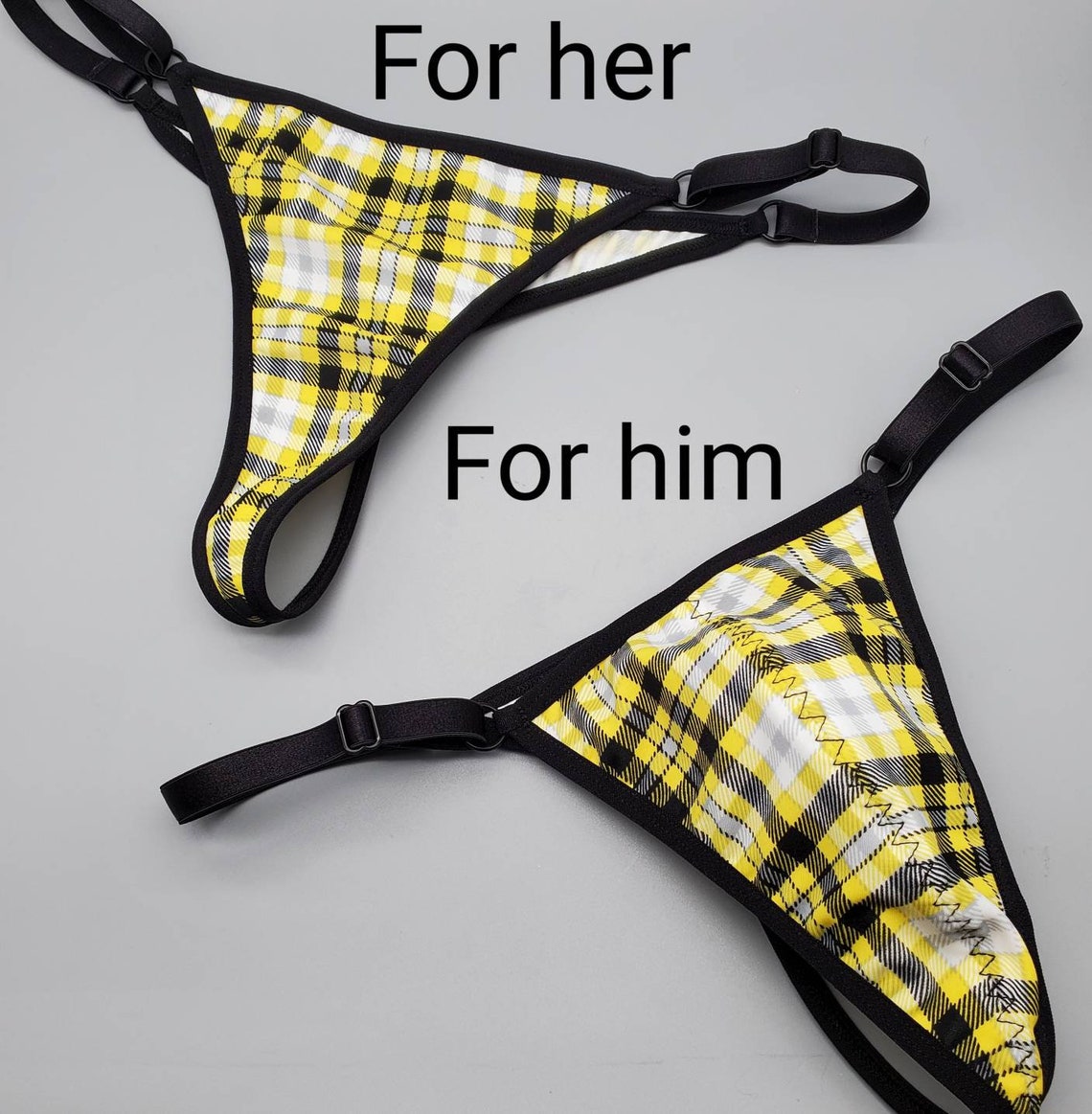 Plaid His Or Hers Thong Panties Man Thong Stripper Thong Etsy