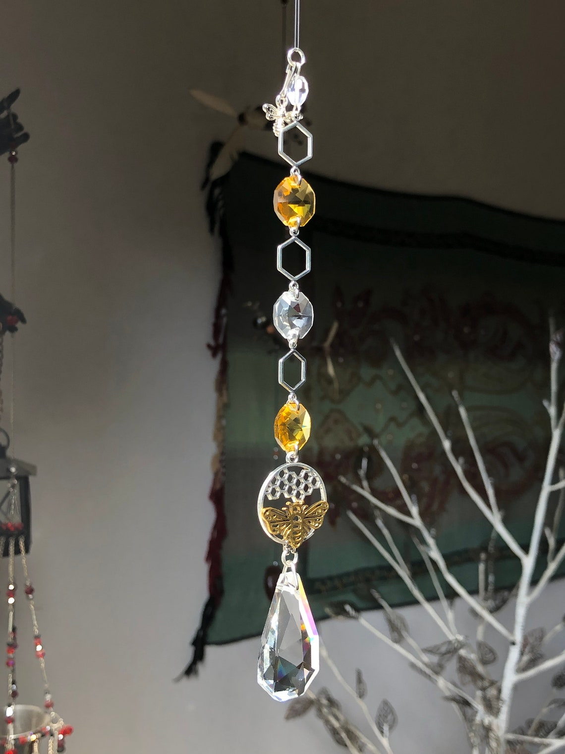 Bee/honeycomb Suncatcher - Etsy