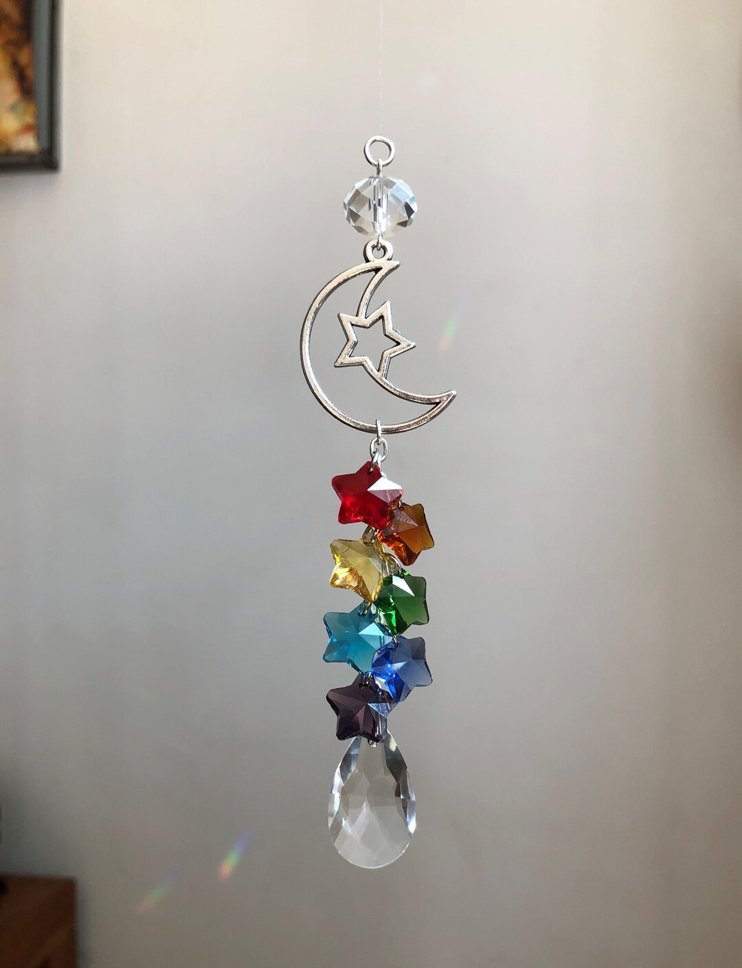Moon and Stars Suncatcher - Etsy
