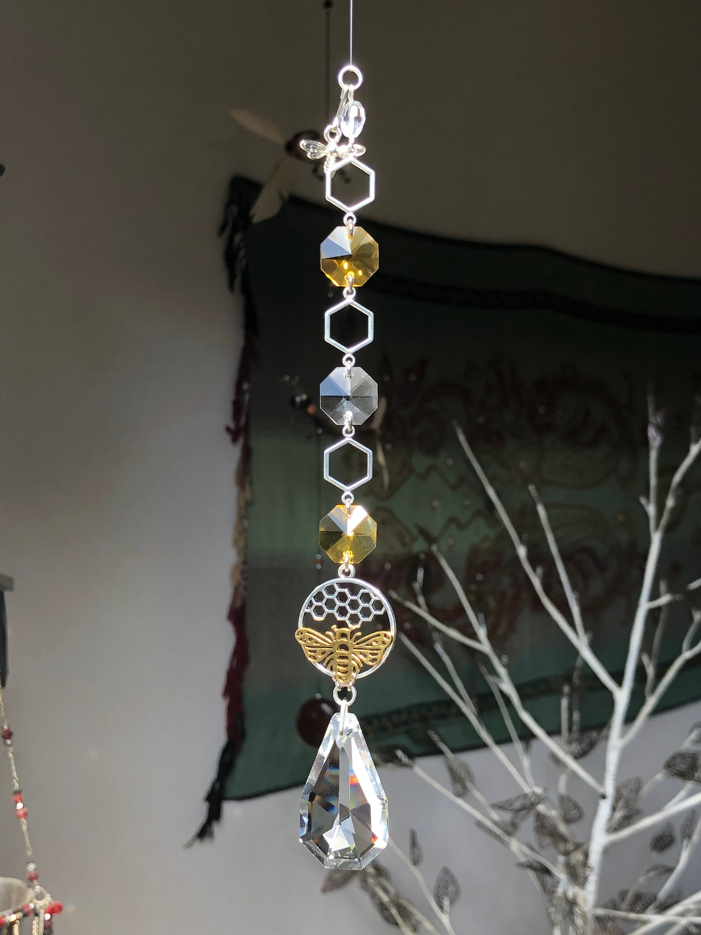 Bee/honeycomb Suncatcher - Etsy