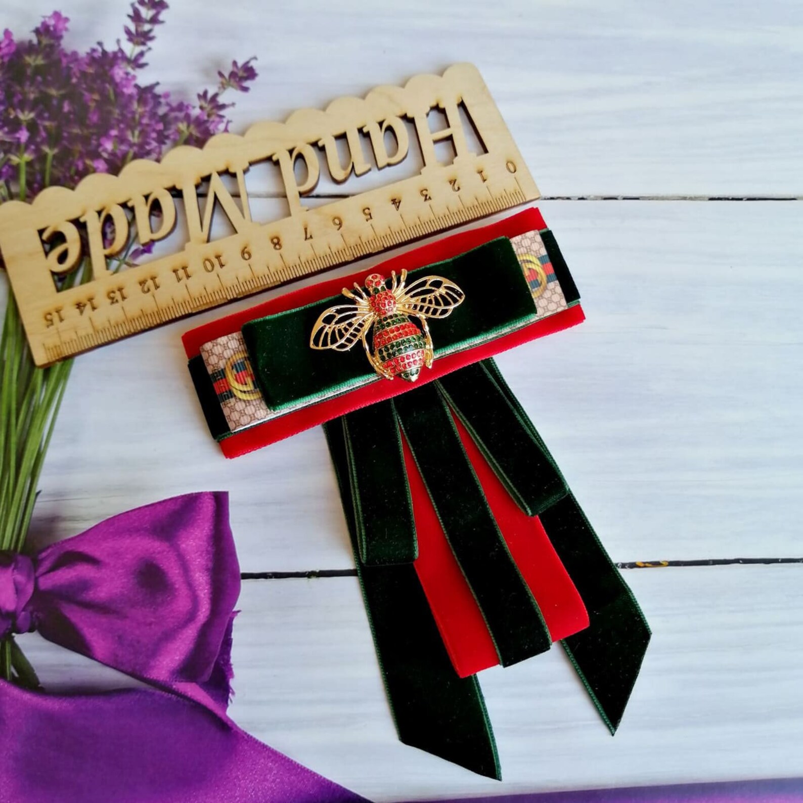 Uniform Brooch Tie Green Red Bow Brooch Tie With Bee Women Girls Brooch ...