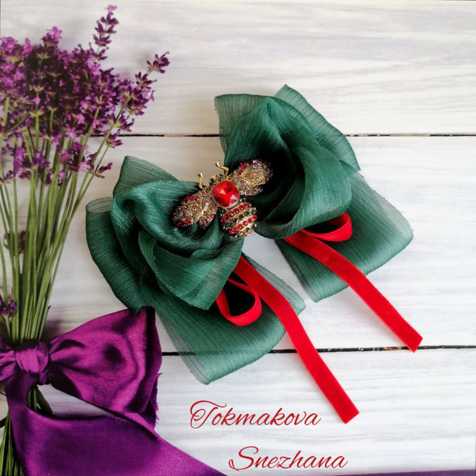 Uniform Brooch Tie Green Red Bow Brooch Tie With Bee Women Girls Brooch ...