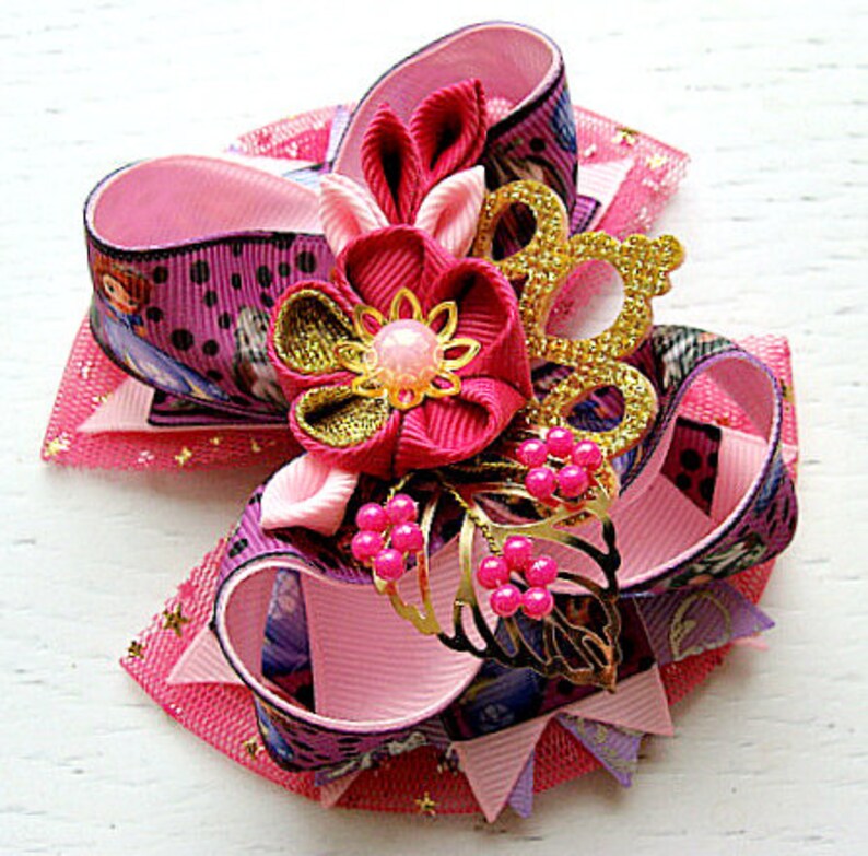 Princess Sofia Hair Bow Princess bows Gift for girl | Etsy