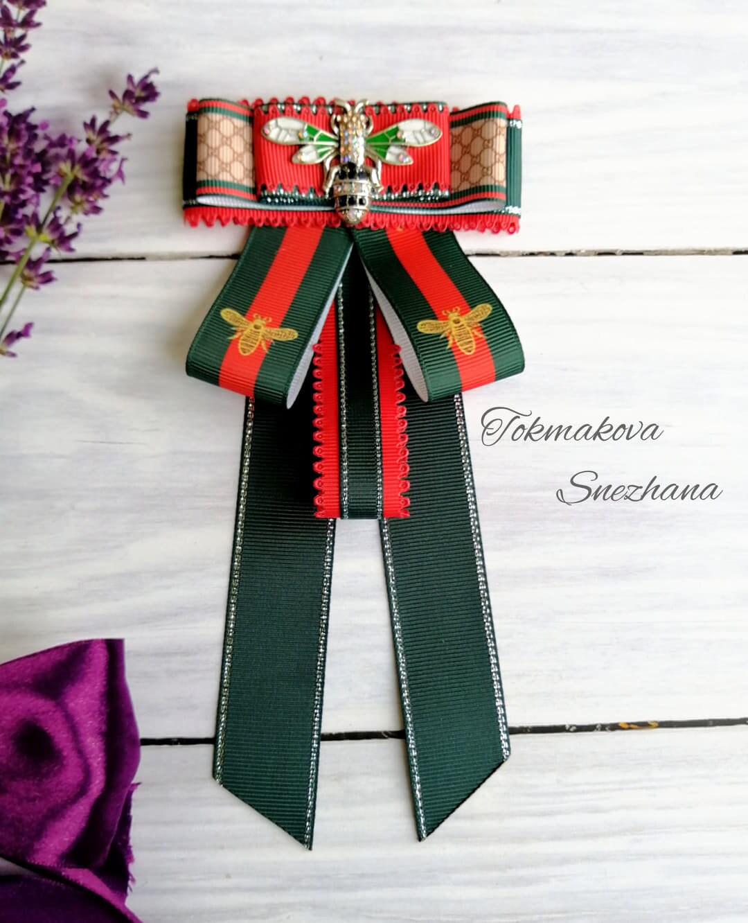 Uniform Brooch Tie Green Red Bow Brooch Tie With Bee Women Girls Brooch ...