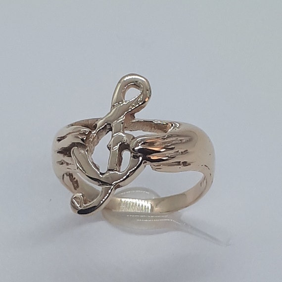 Treble Clef Ring Music Note Ring Musician Ring 10k Yellow | Etsy