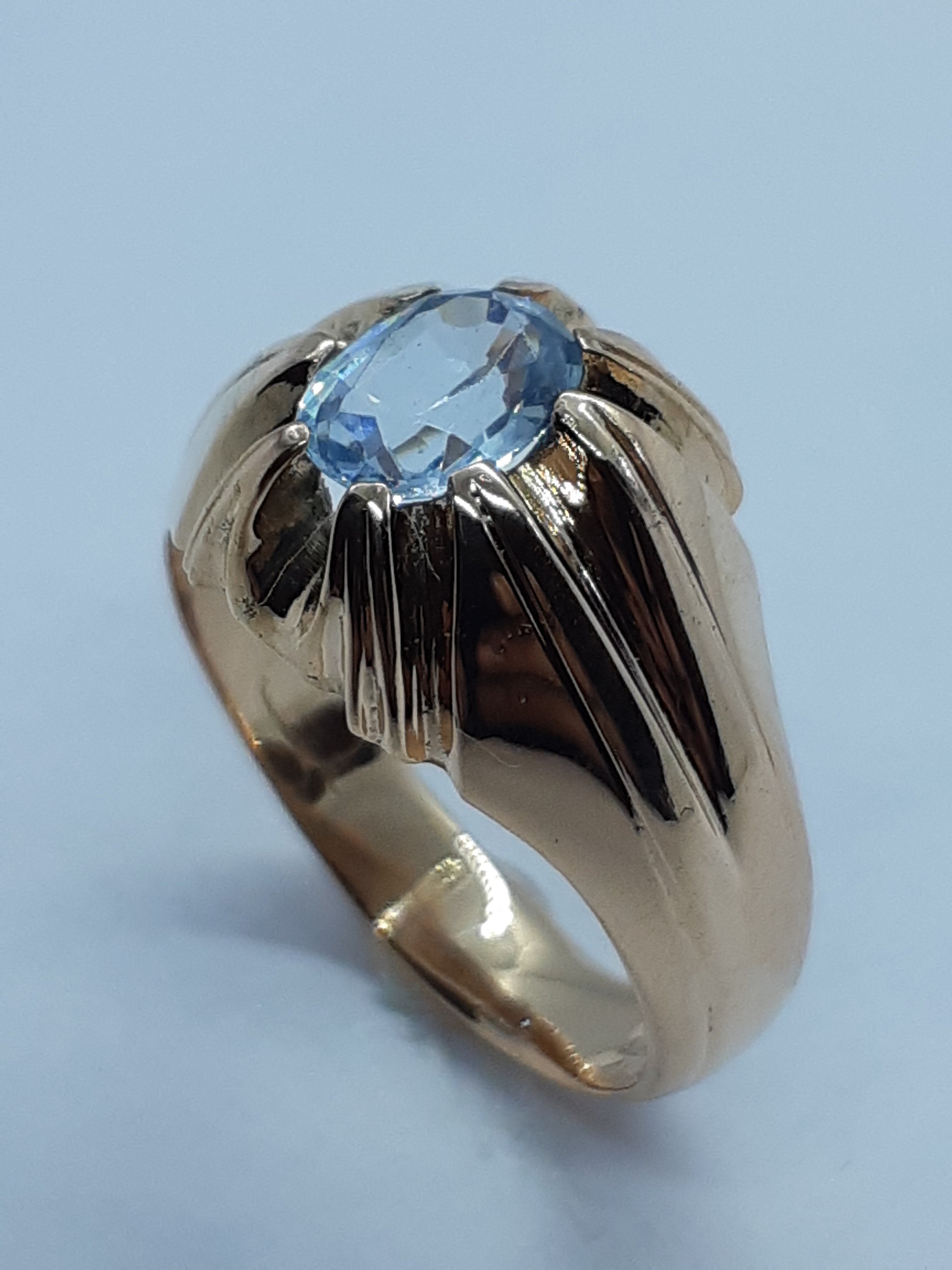 Aquamarine Ring Men Aquamarine Ring Aquamarine and Gold | Etsy