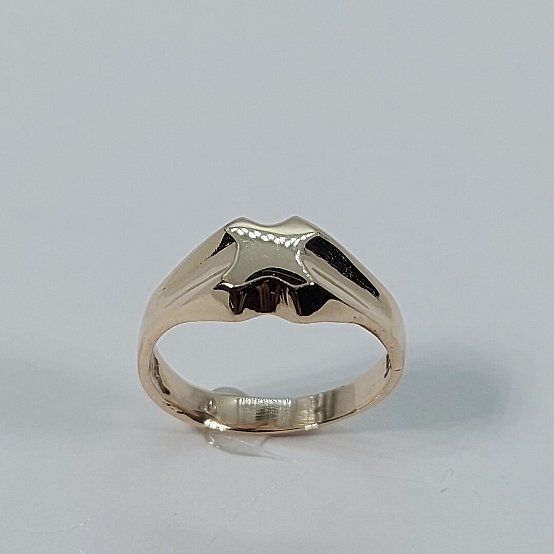 Kids Signet Ring, Signet Ring, Gold Signet Ring, Initials Ring, 10k ...