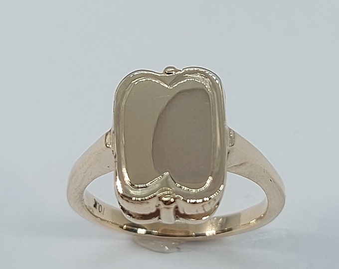 10K Gold "esc" Monogram Signet Ring, Size 8.75 - Etsy Canada