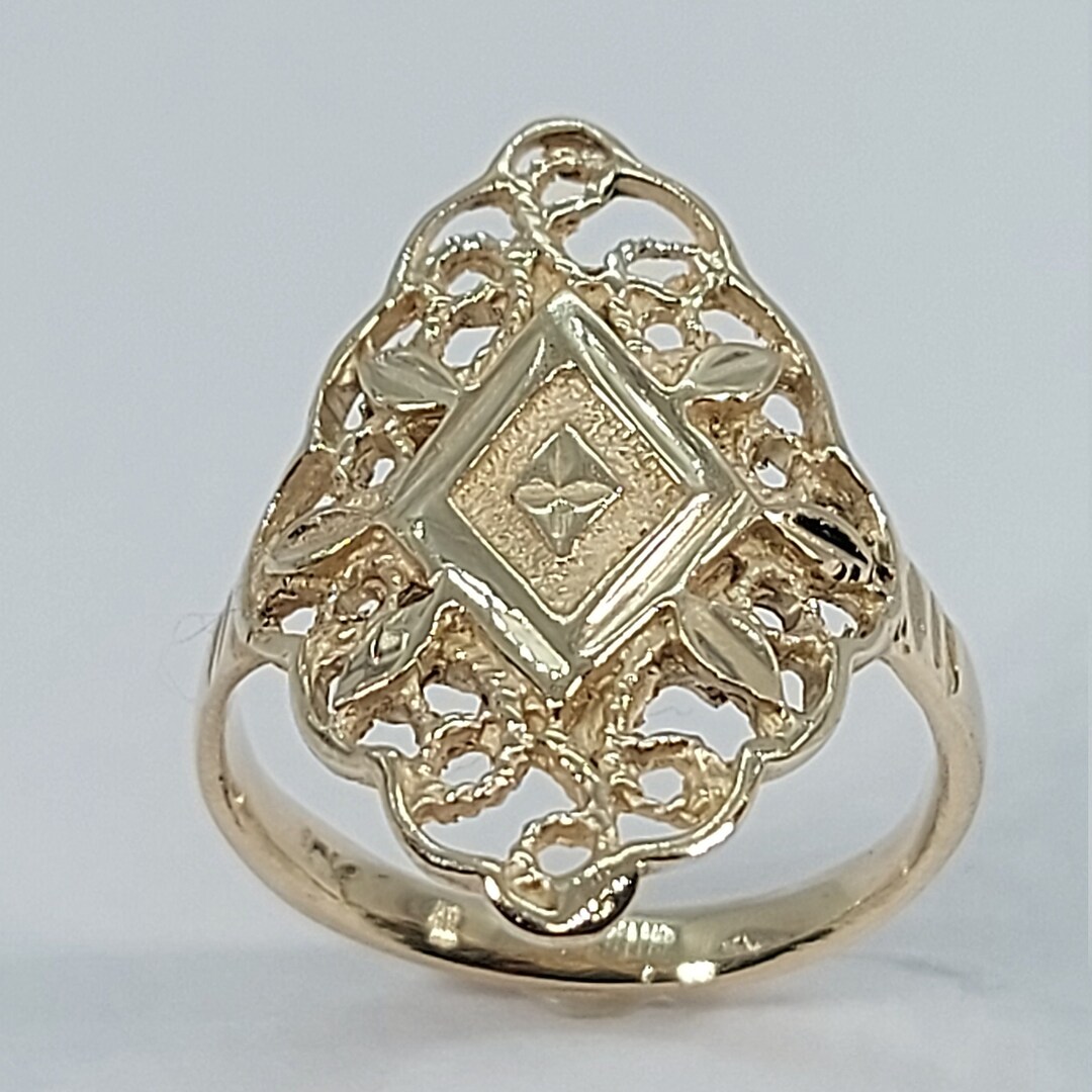 Yellow Gold Ring, Yellow Gold, Free Shipping, 10k Yellow Gold, Women ...