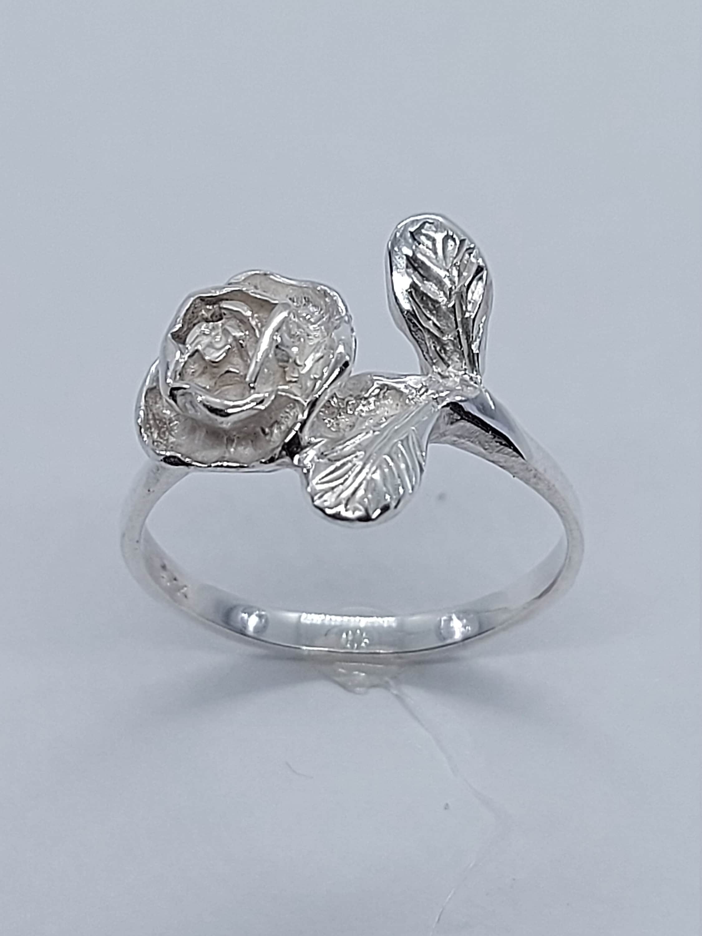 Rose Ring Rose Women Silver Ring Rose Rings Silver Rose | Etsy