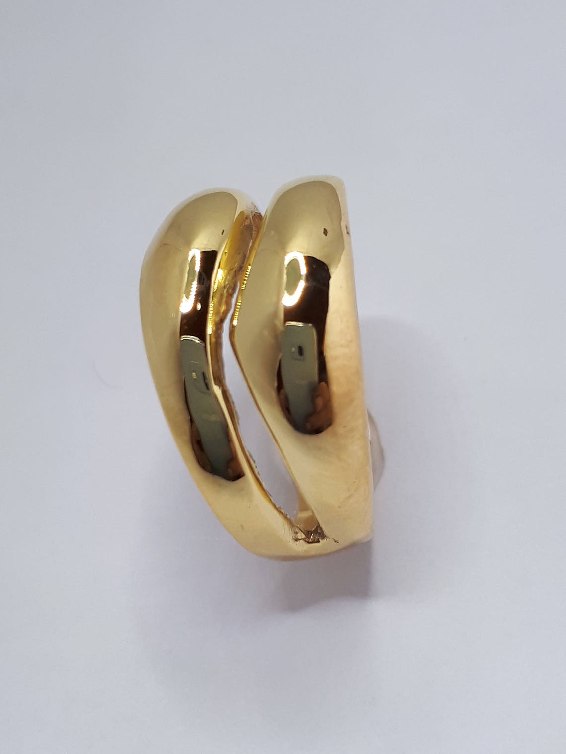 Yellow Gold Ring Double Ring Yellow Gold Double Ring Free - Etsy