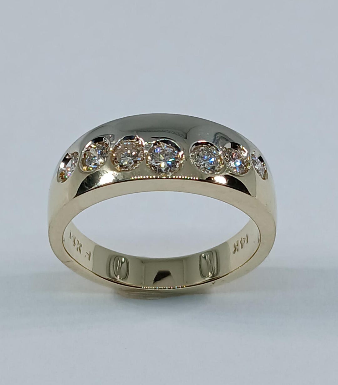 Men Diamond Ring, Men Yellow Gold, Men's Rings, 14k Yellow and White ...