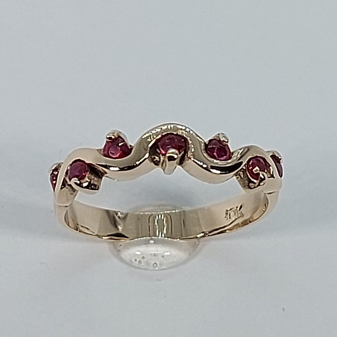 Ruby Ring Ruby Band Ruby Yellow Gold Band 10k Yellow Gold - Etsy