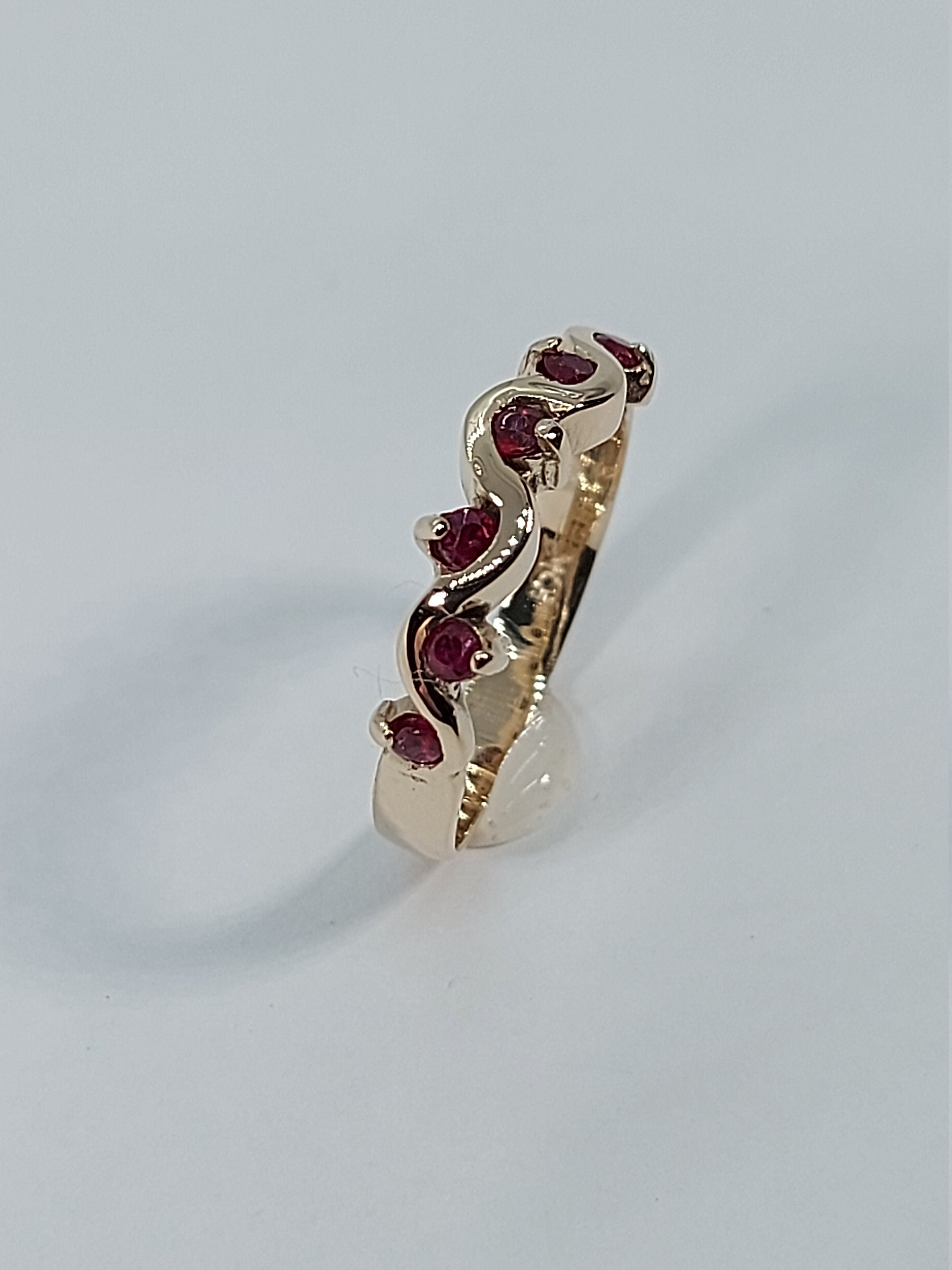 Ruby Ring Ruby Band Ruby Yellow Gold Band 10k Yellow Gold | Etsy