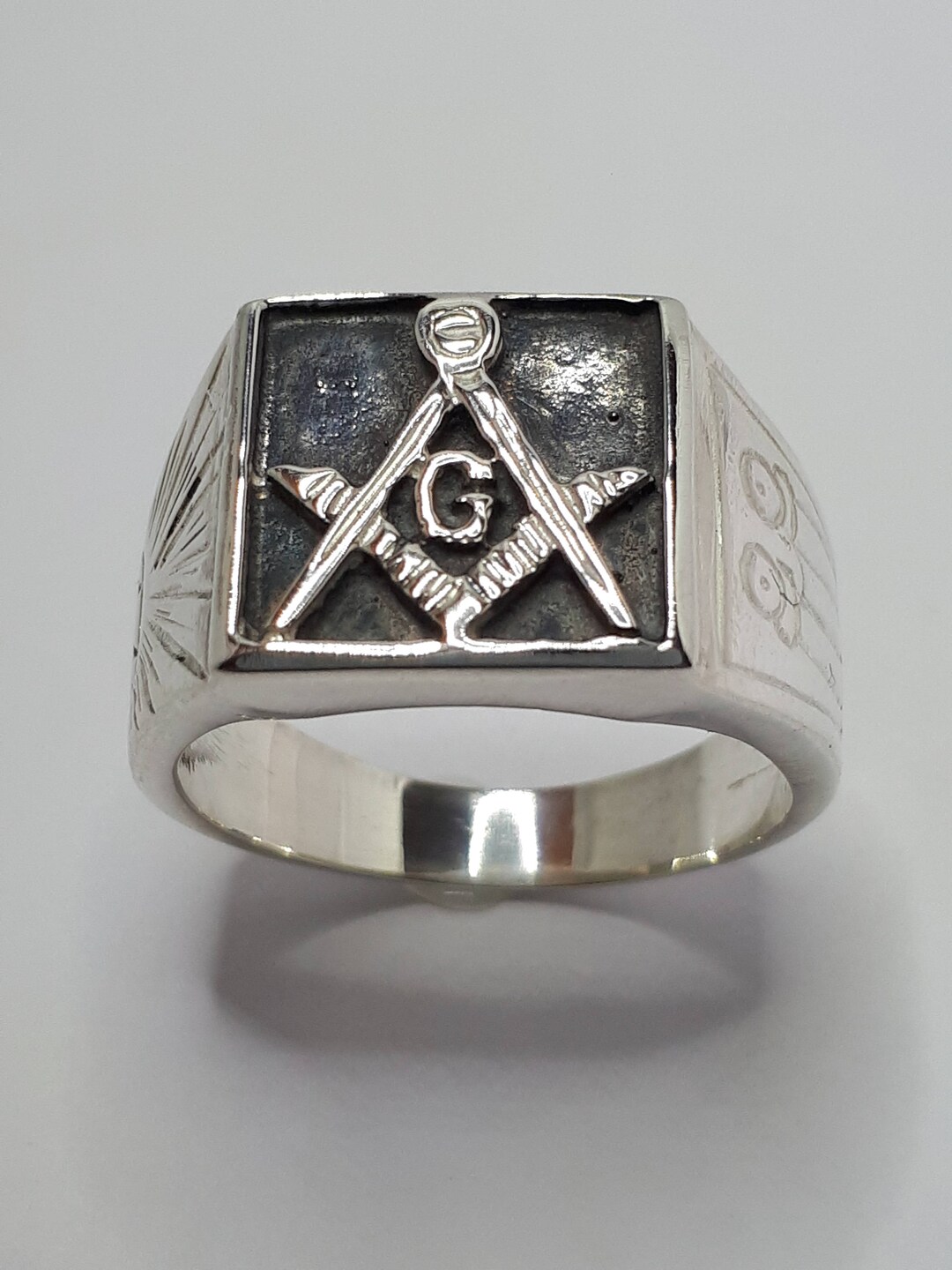 Masonic Ring, Masonic Silver Ring, Silver Ring, Engraved Ring, Free ...