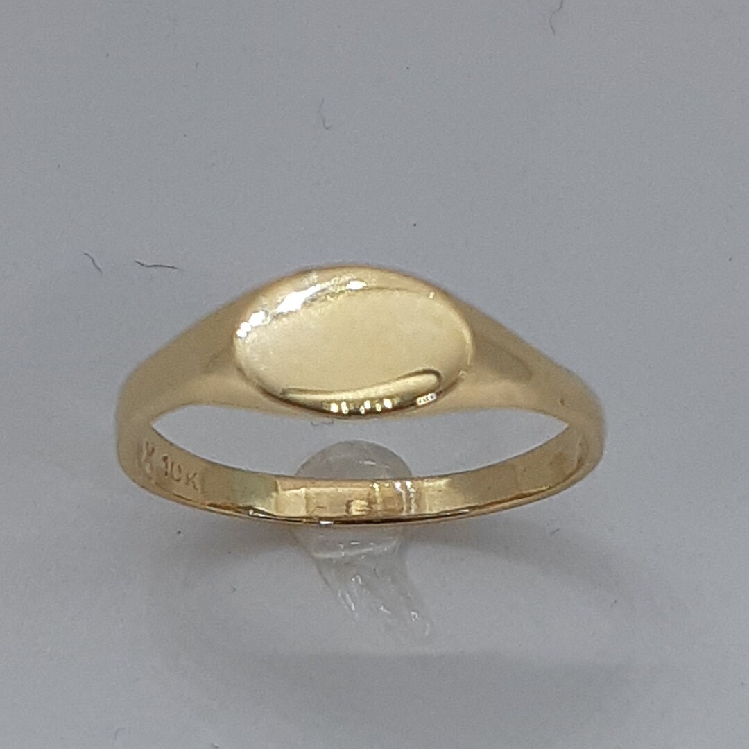10k Yellow Gold Kids Signet Ring: Personalized Initials Ring - Etsy
