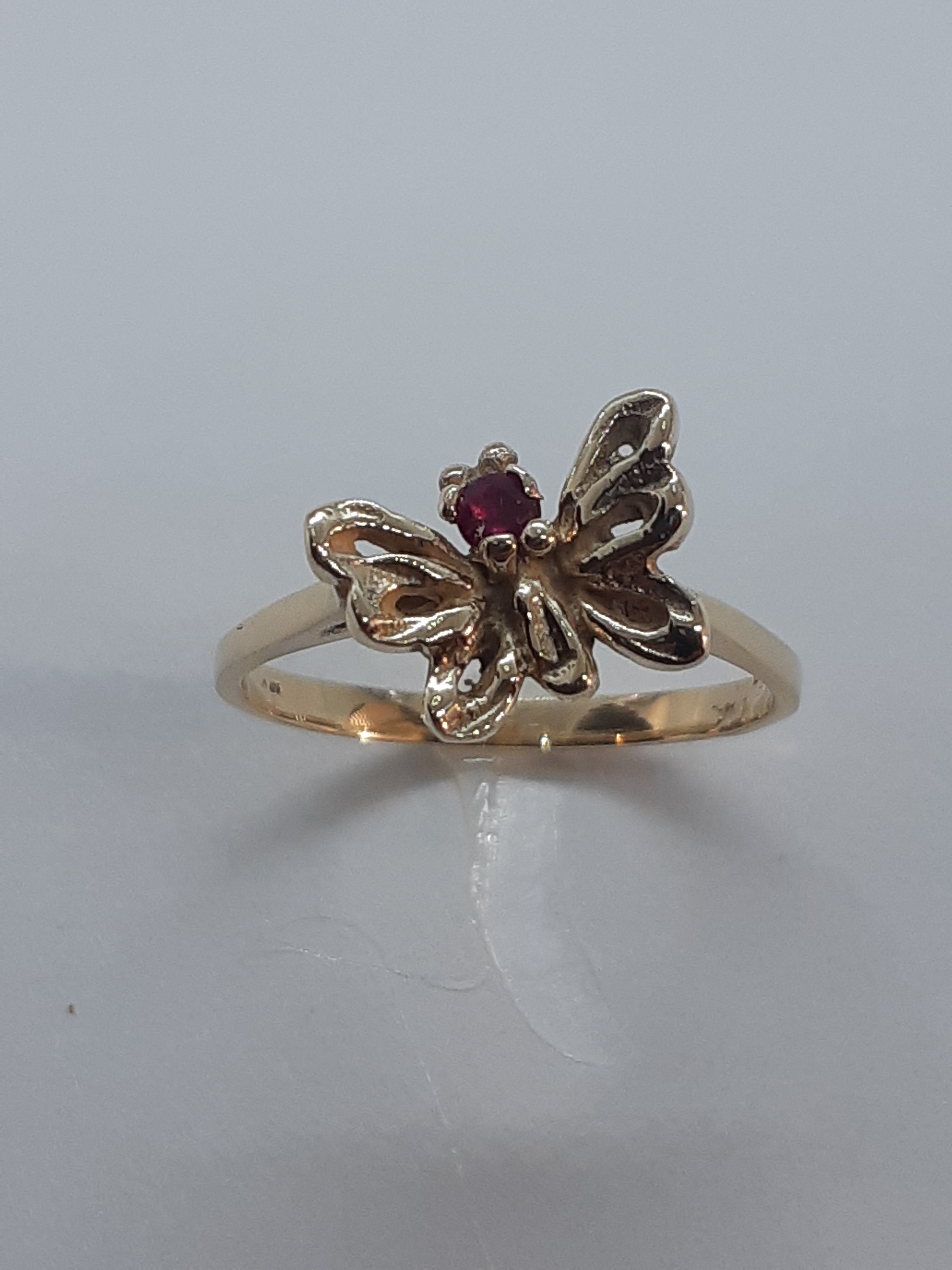 Butterfly ring Ruby Ring Yellow Gold Free Shipping 10k | Etsy