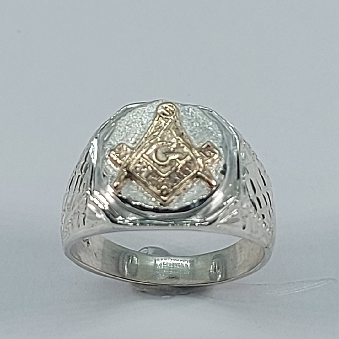 Masonic Ring, Masonic Silver and Gold, Silver and Gold Ring, Masonic ...