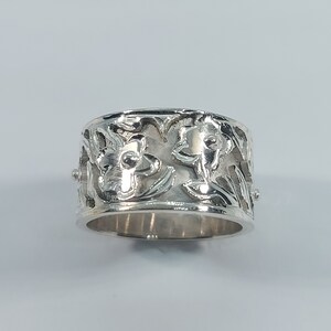 Silver Band Hand Engraved Band Engraved Silver Band Unisex - Etsy