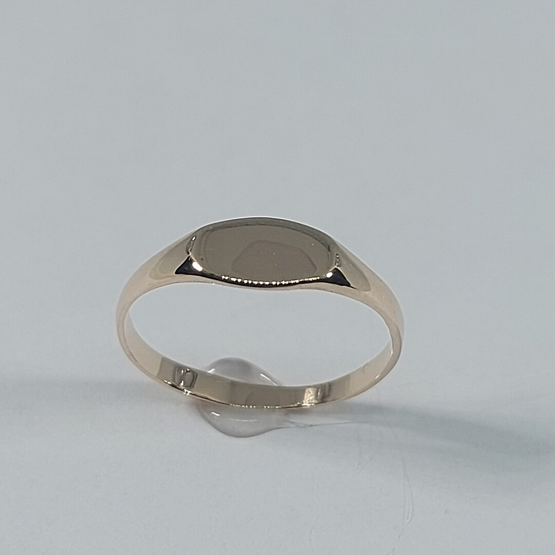10k Yellow Gold Kids Signet Ring: Personalized Initials - Etsy