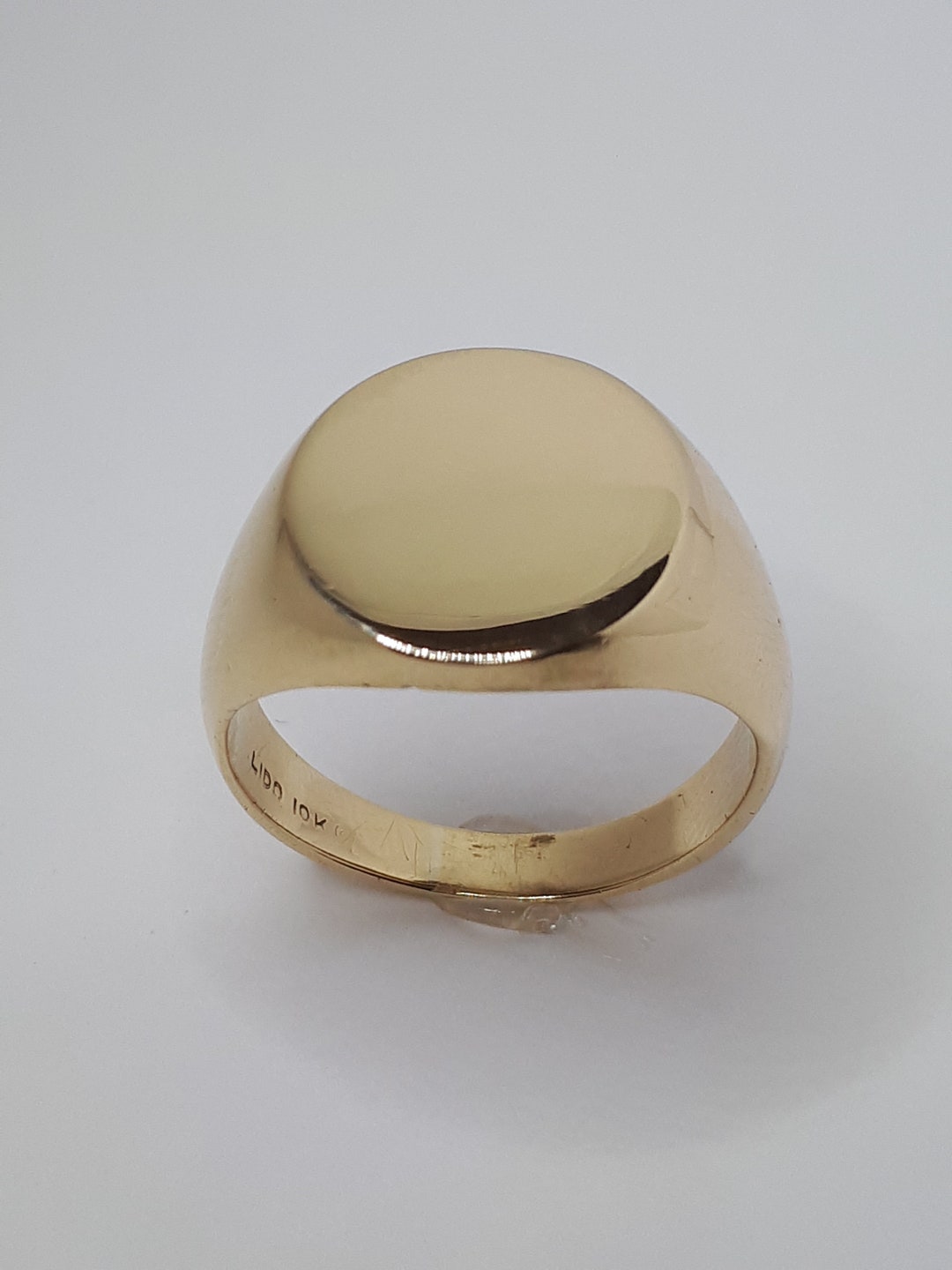 10k Yellow Gold Signet Ring, Personalized Initial Ring - Etsy