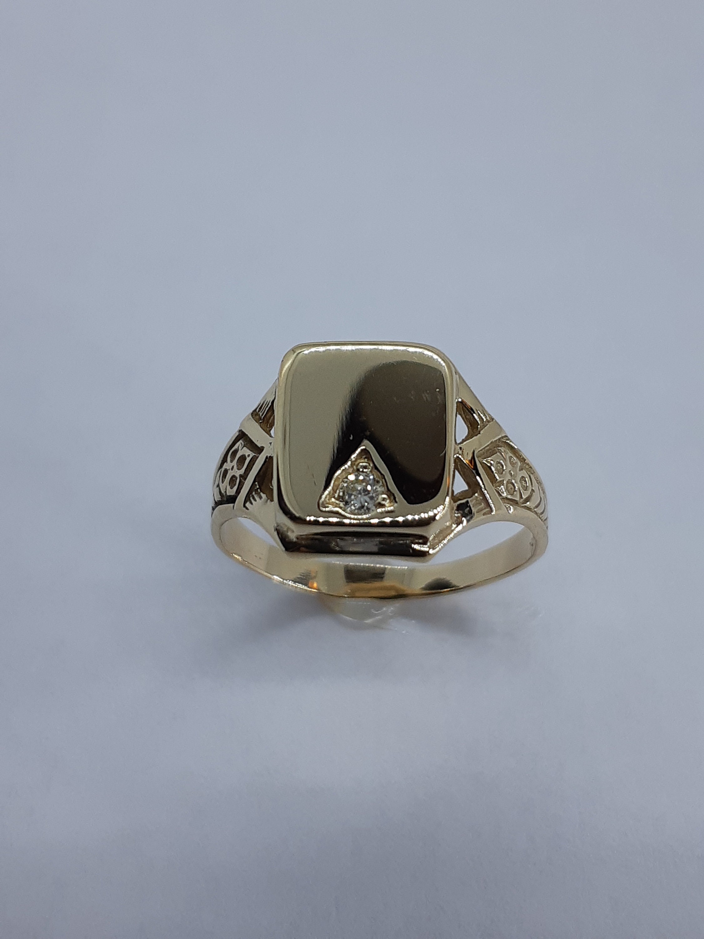 Signet Ring Gold Signet Ring Men Signet Ring Initials Ring - Etsy