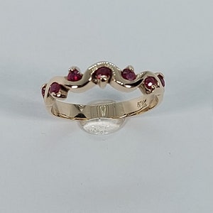 Ruby Ring Ruby Band Ruby Yellow Gold Band 10k Yellow Gold - Etsy