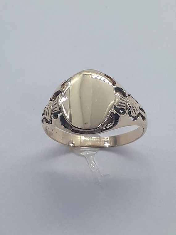 Women Signet Ring Girl Initials Ring Signet Ring Gold | Etsy