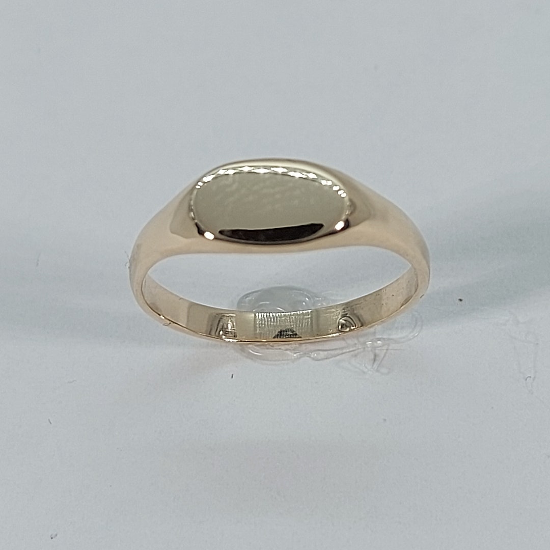 10k Yellow Gold Kids Signet Ring: Personalized Initials - Etsy
