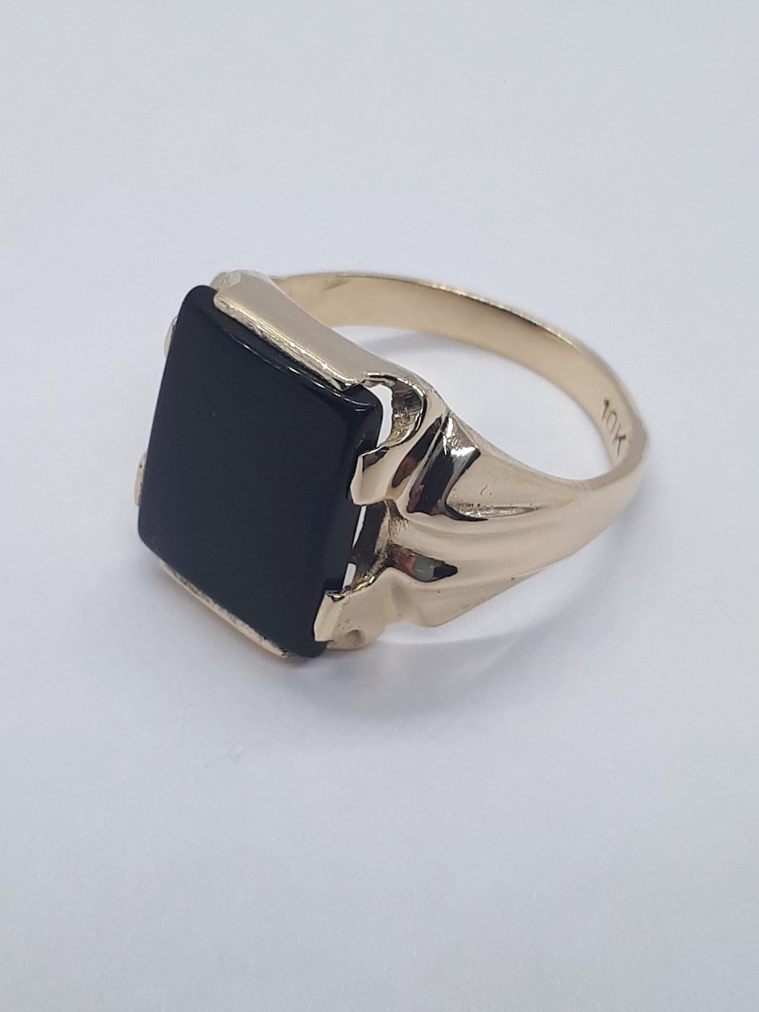 Anillo de ónix, anillo de ónix dorado, anillos para hombre, anillo de ...