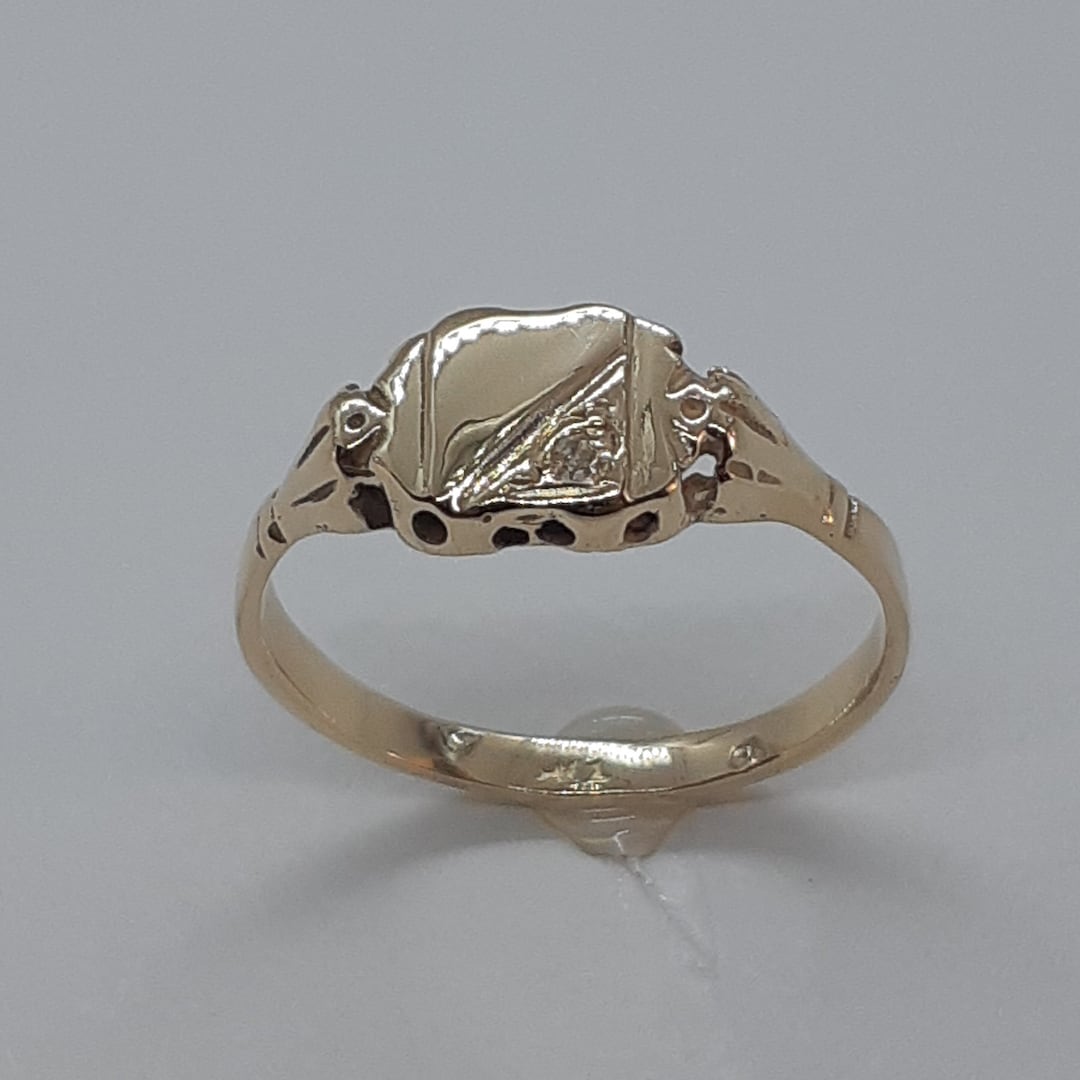 Kids Signet Ring, Signet Ring, Gold Signet Ring, Initials Ring, 10k ...