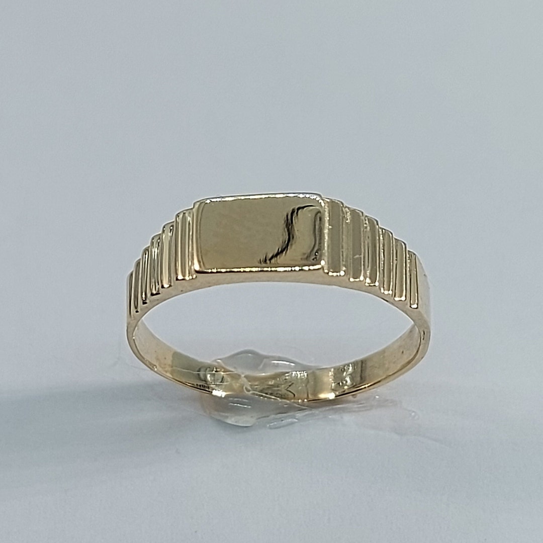 Kids Signet Ring, Signet Ring, Gold Signet Ring, Initials Ring, 10k ...