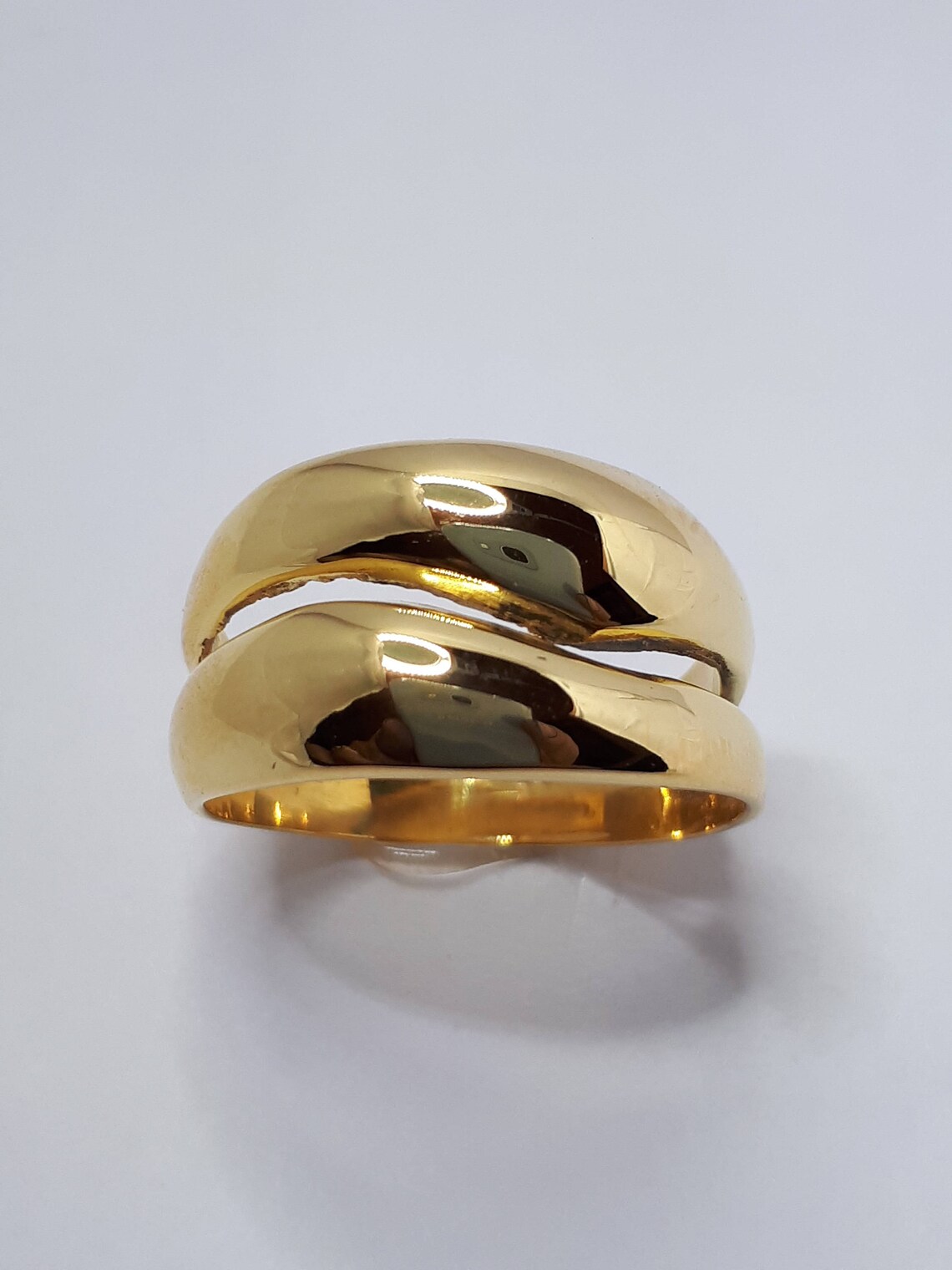 Yellow Gold Ring Double Ring Yellow Gold Double Ring Free - Etsy