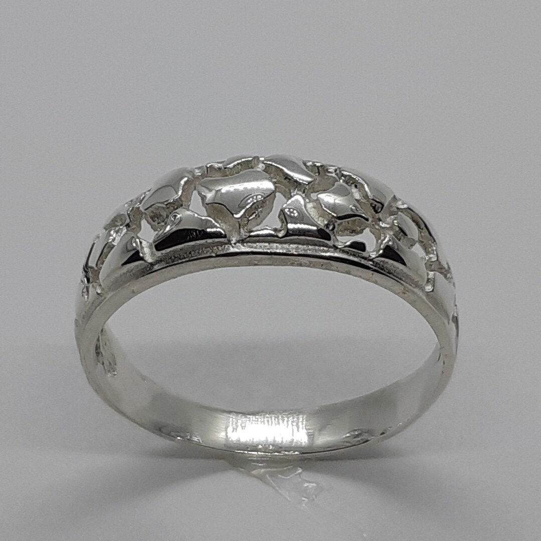 Silver Band, Hand Engraved Band, Engraved Silver Band, Unisex Silver ...