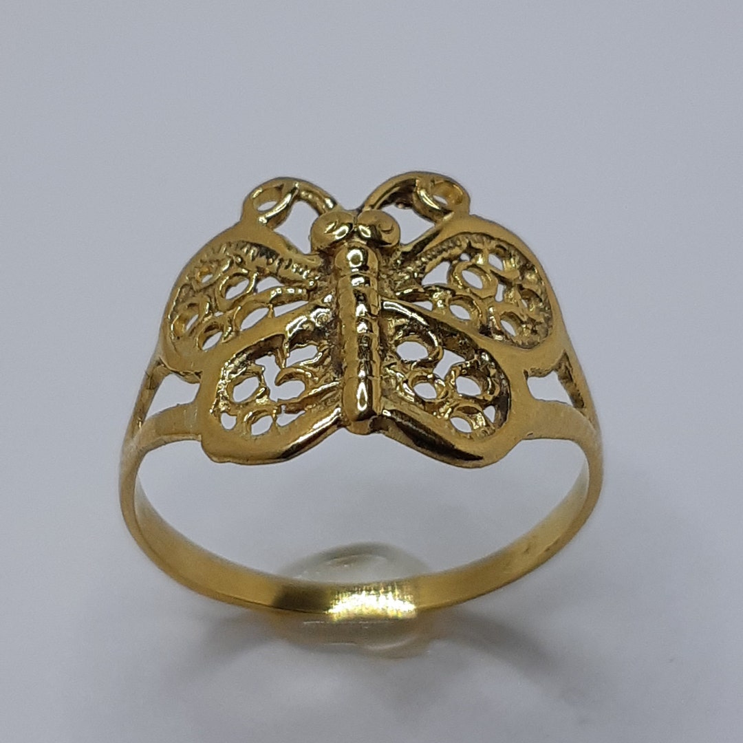 Butterfly Ring, Yellow Gold, Free Shipping, 10k Yellow Gold, Women ...