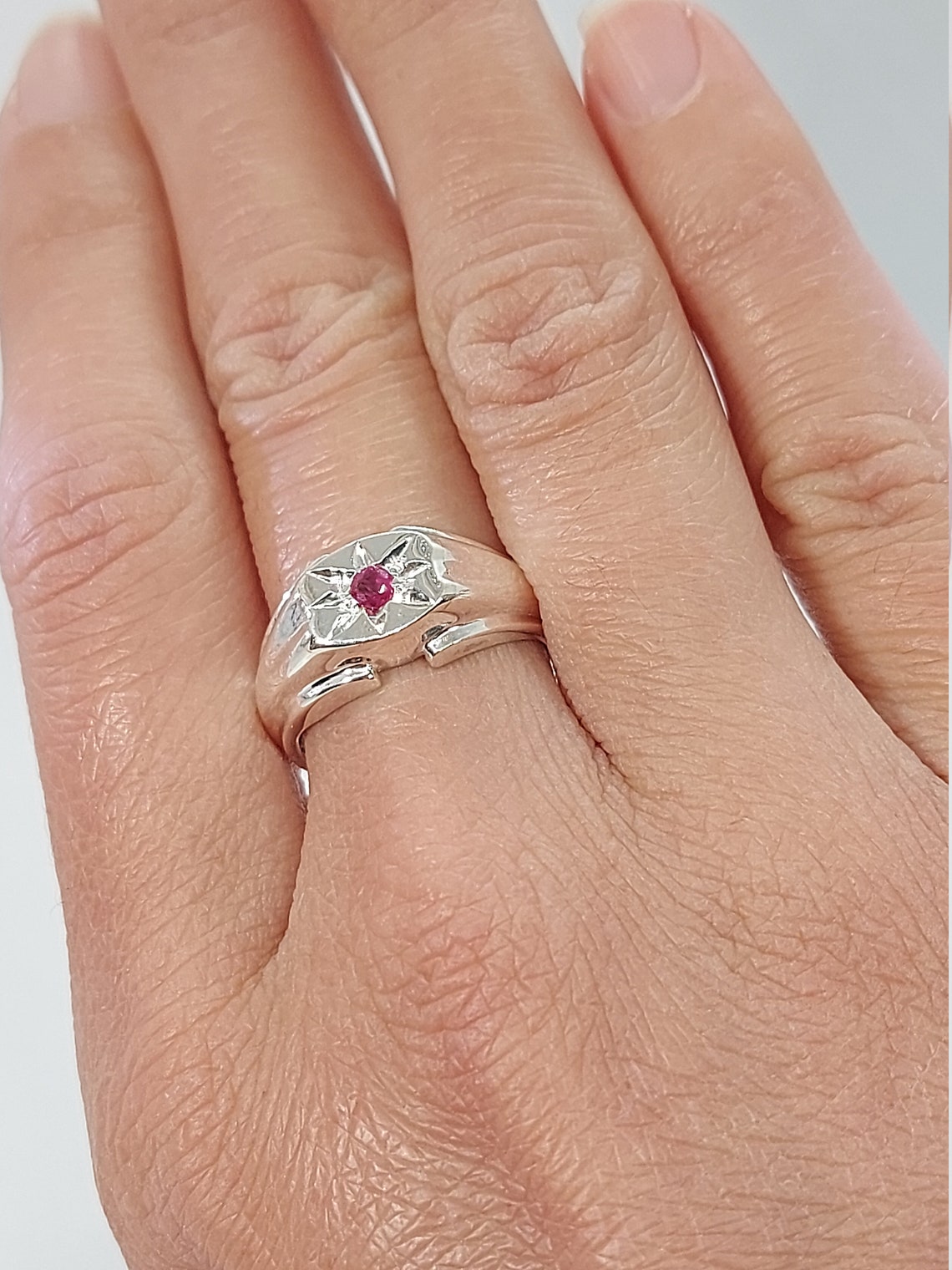 Anillos de rubí Anillo de piedra roja Anillo de rubí de los | Etsy