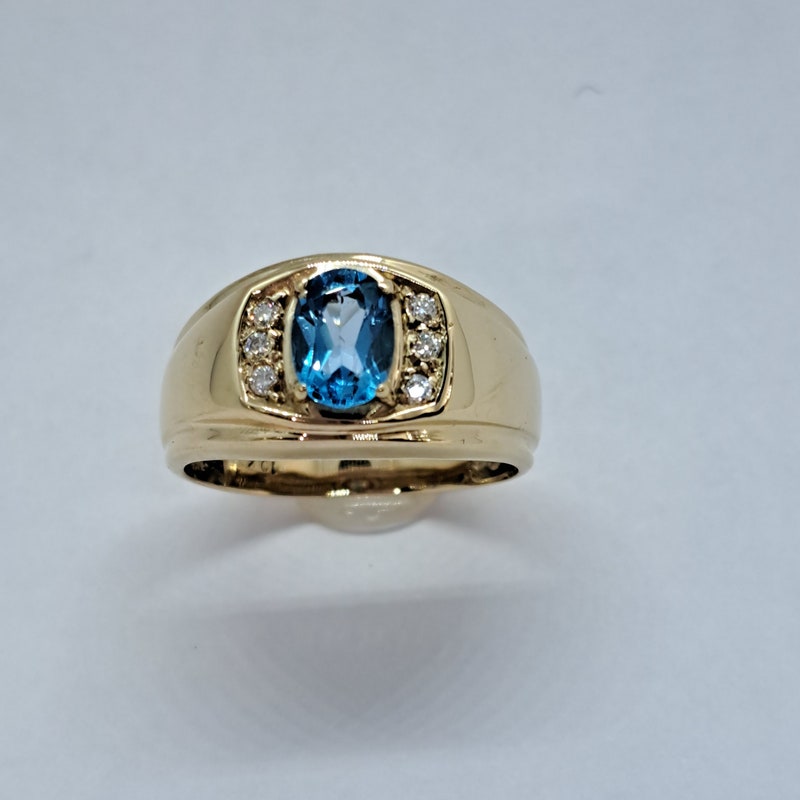 Mens Blue Stone Gold Ring - Etsy