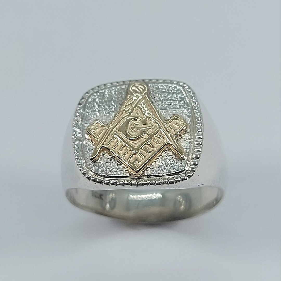 Masonic Ring, Masonic Silver and Gold, Silver and Gold Ring, Masonic ...
