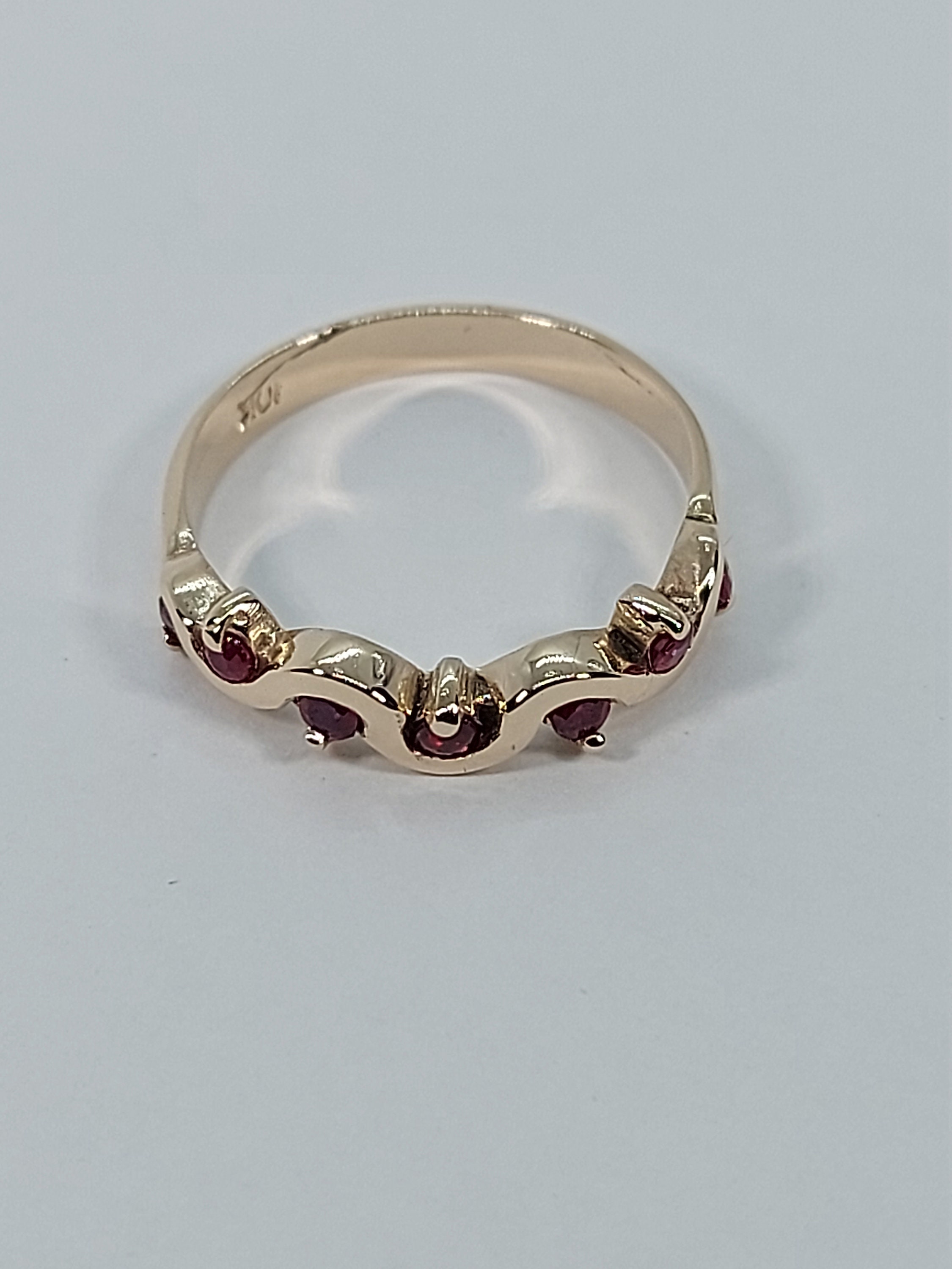 Ruby Ring Ruby Band Ruby Yellow Gold Band 10k Yellow Gold | Etsy