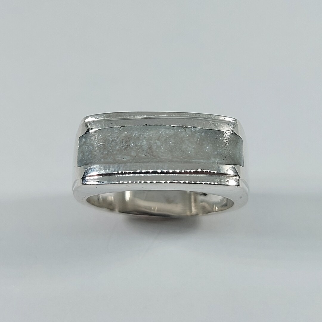 Men Ring, Epoxy Resin Ring, Solid Back Ring, Silver and Resin Ring ...