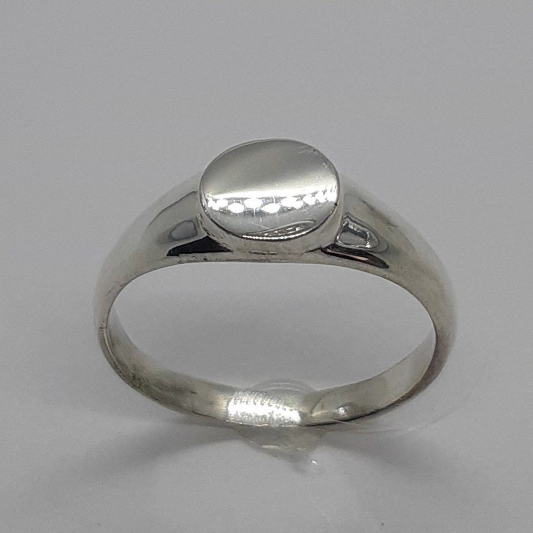 Signet Ring, Women Signet Ring, Kids Signet Ring, Solid Sterling Silver ...