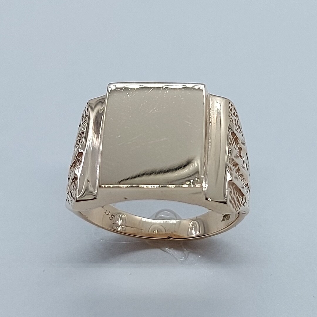 Gold Signet Ring, Signet Ring, Men Signet Ring, Initials Ring ...