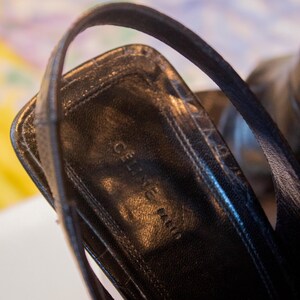 Céline Paris by Phoebe Philo Black Croc-embossed Leather Open Squared ...