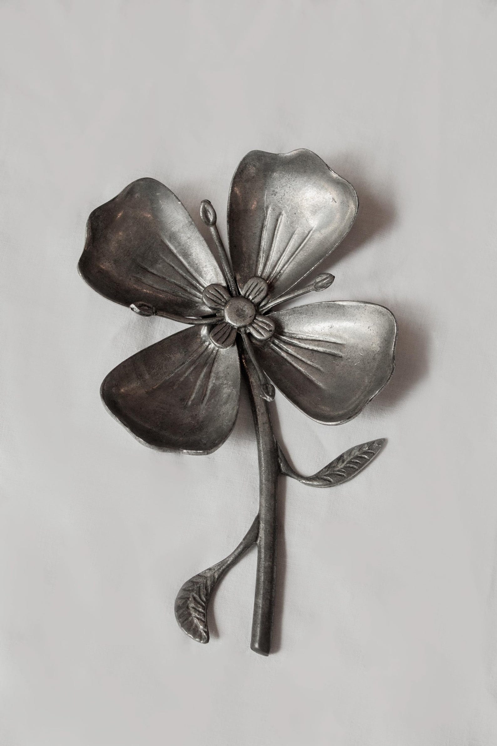 1960s Handmade in France Metal Clover-shaped Ashtray Sculptural Design ...