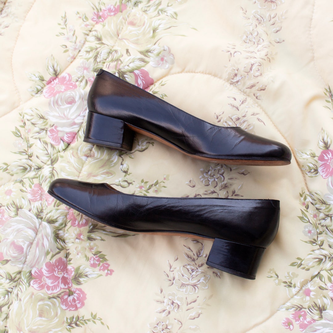 The Lydia Shoe 1960's Handmade in Italy Black Genuine Leather Almond ...