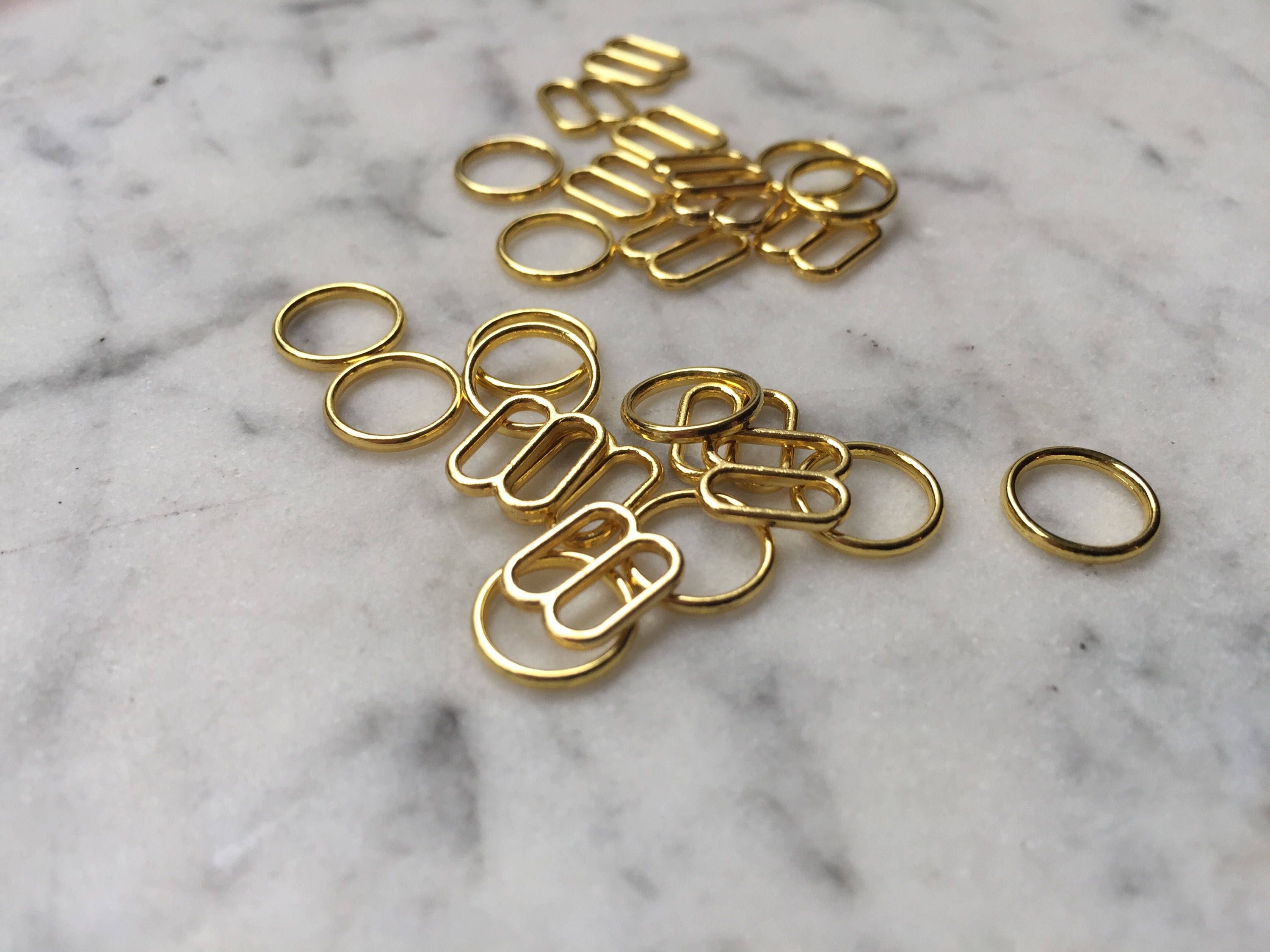 4 Pieces 8mm of Gold Plated Bra Rings & Sliders for Bra - Etsy UK